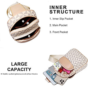 Fanny Pack Crossbody Bags, Sling Bag for Women Checkered Small Belt Chest Bum Bag for women Designer