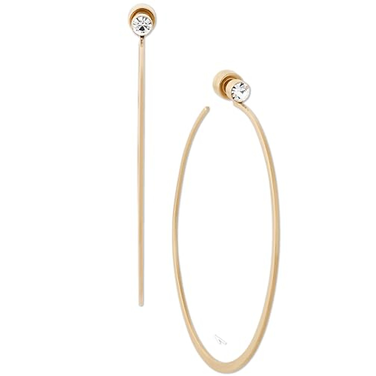 Michael Kors Stainless Steel and Cubic Zirconia Whisper Hoop Earrings for Women, Color: Gold (Model: MKJ5999710)