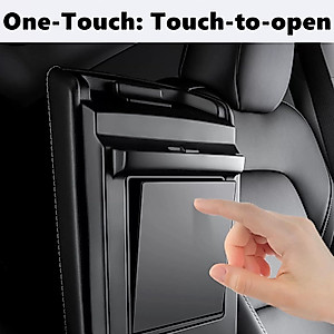 HZGAMER One-Touch Hidden Storage Box Fit for Tesla Accessories Model 3 / Y 2023 2022 2021, Armrest Console Organizer for Card Keys Coin Money - ONLY You Know