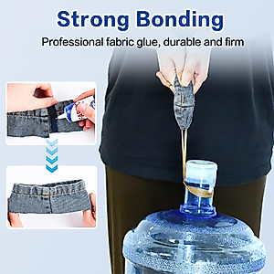 Fabric Glue for Clothing Permanent Washable, Liquid Stitch Fabric Adhesive, Anti-Fray Check, Super No-Sew Clear Fusion Glue for All Patches, 24 Hour Dry and Waterproof