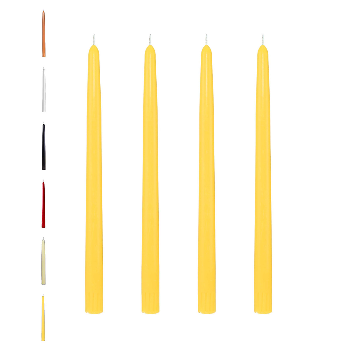 CandleNScent Taper Candles | Tapered Candlesticks - dripless 10 Inch unscented | Holiday Green | 4 Pack