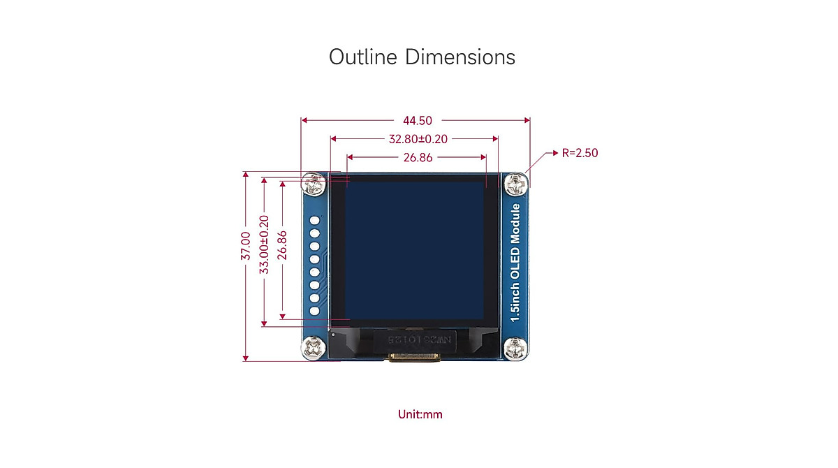 Waveshare 1.5inch OLED Display Module 128x128 Pixels with SPI/I2C