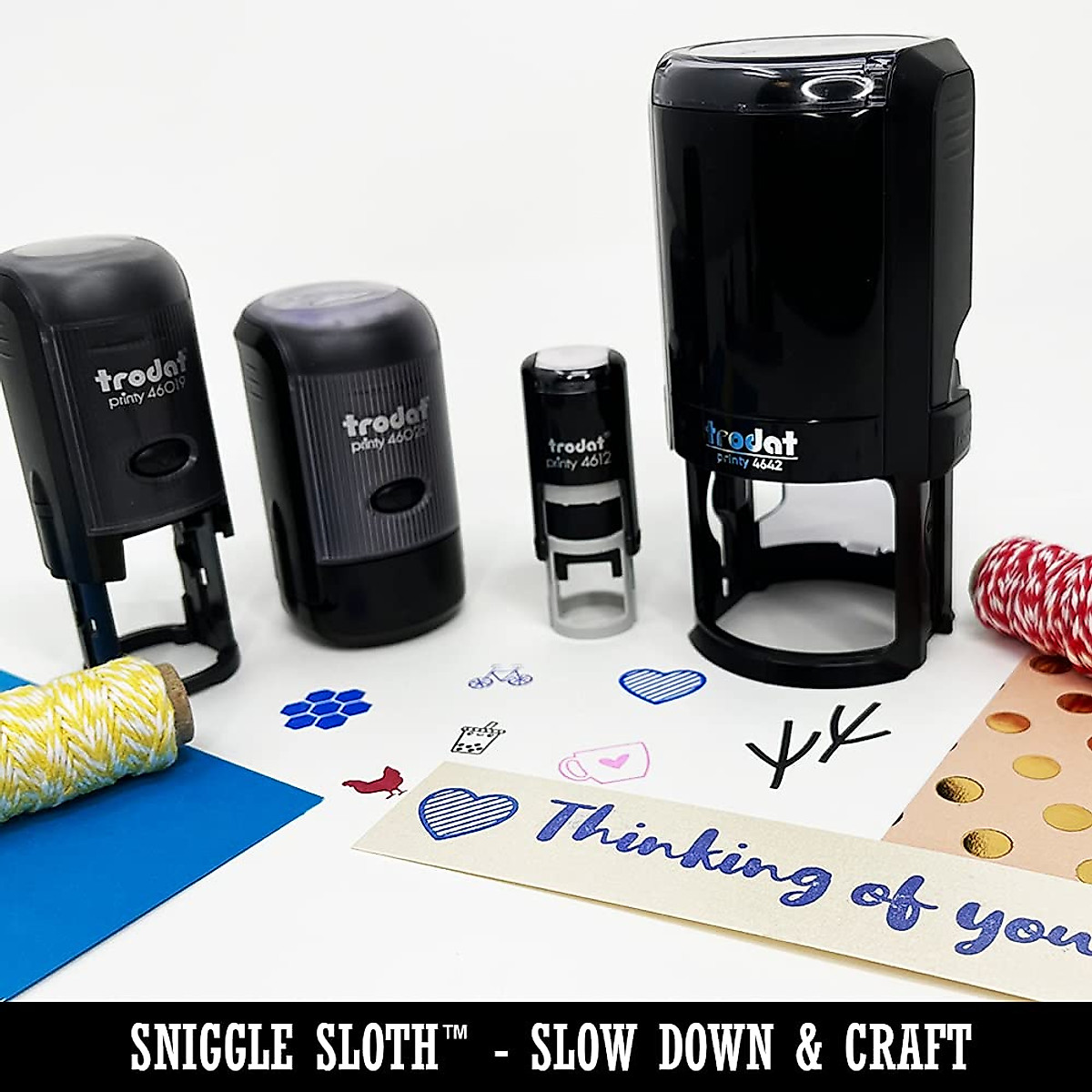 Postage Stamp Border Self-Inking Rubber Stamp for Stamping Ink Stamper Crafting Planners - 3/4 Inch Small - Fuchsia Ink