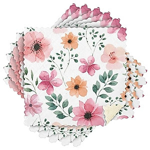 FRODOTGV Watercolor Floral Pattern Kitchen Towels and Dishcloths Sets Microfiber Washcloth Dish Towels Tea Towel Terry Cloth Dish Towels and Dish Cloths Cute Hand Towels for Kitchen