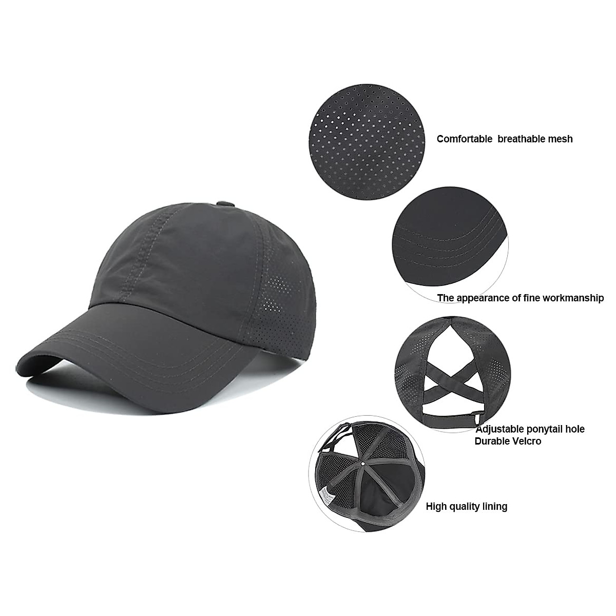 Cross Hat Womens Baseball Cap -Cross Ponytail Hat Baseball Cap Red