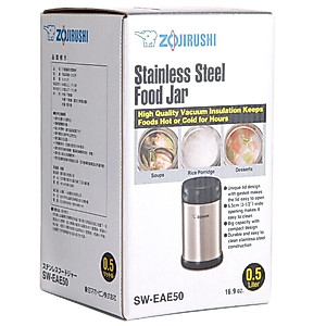 Zojirushi Steel Food Jar, 25-Ounce, Black/Stainless