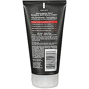 Neutrogena Men's Shaving Cream For Sensitive Skin, Shave Cream Pro-Soothe Technology to Protect Against Razor Bumps & Ingrown Hairs, Dye-Free 5.1 fl. oz (Pack of 2)