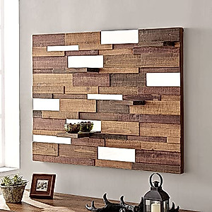 FirsTime & Co. Brown Barley Pallet Mirrored Wall Shelf, Wall Mounted Floating Shelf for Bedroom, Kitchen, Living Room, Bathroom, Home Office, Wood, 39.5 x 6.25 x 30 inches, 30 in. x 39.5 in. (70430)