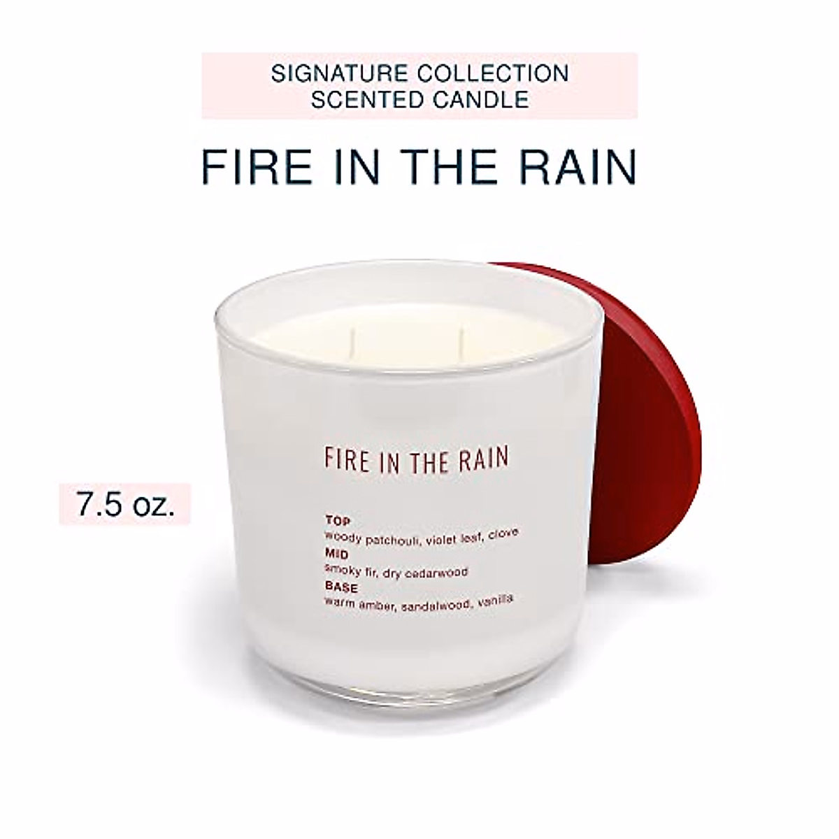 Studio Oh! Scented Candle with Essential Oils and Fragrance-Infused Coconut-Soy Blend Wax - Burns up to 40 Hours - Comes in a Jar - Non Toxic - Signature Collection Candle - Fire in The Rain