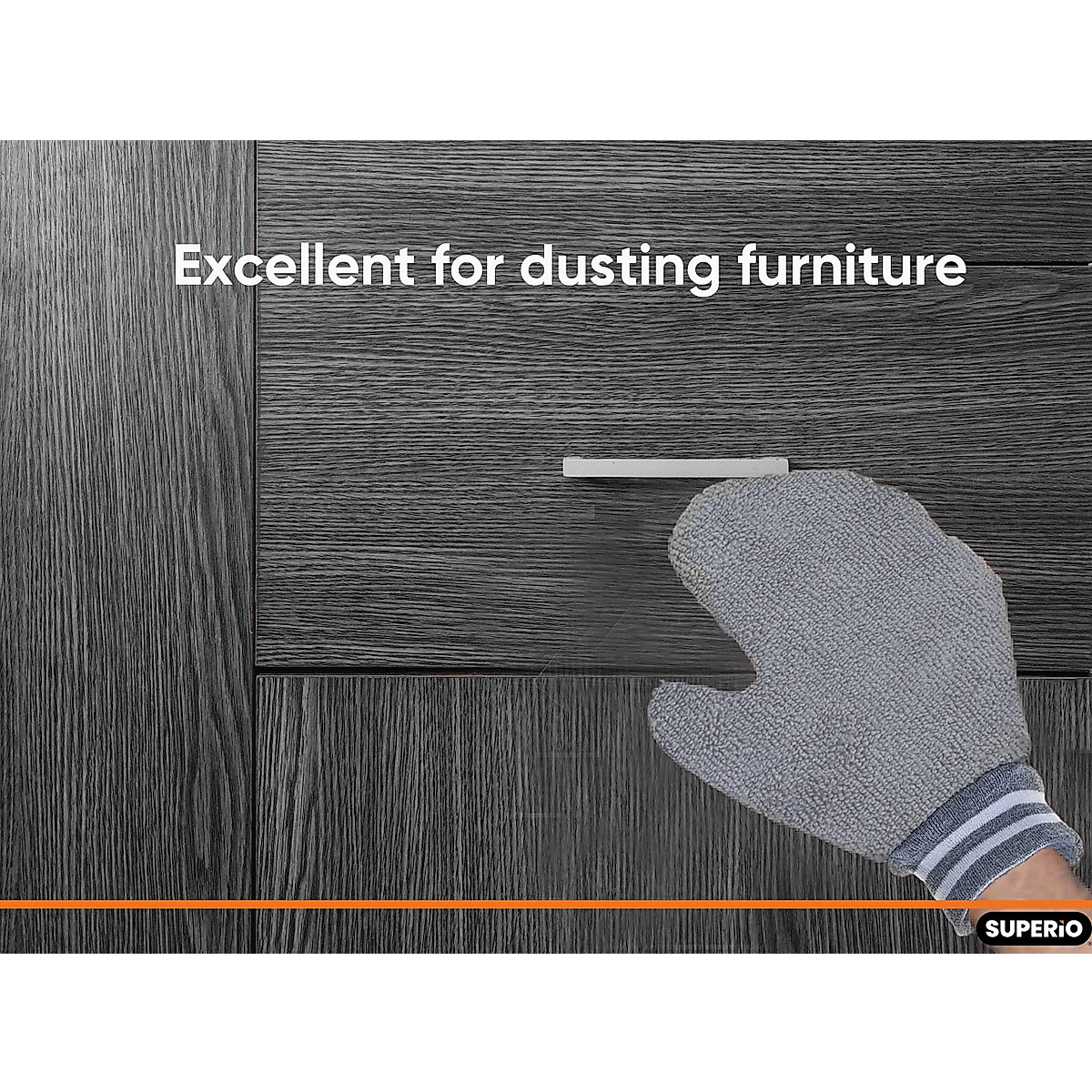 Superio Microfiber Dusting Gloves for Plants, Silver Polishing Gloves Reusable Scratch Free Miracle Mitt, Washable Cleaning Car Wash Mitt