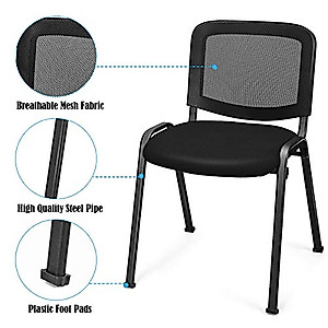 Giantex Set of 5 Conference Chair Elegant Design Stackable Office Waiting Room Guest Reception (32 H)