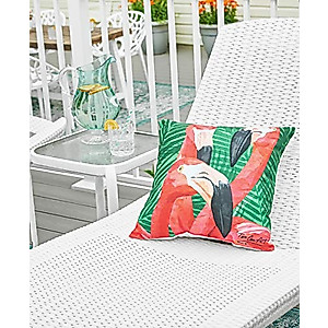Home & Garden Pink Flamingo Indoor Outdoor Pillow Tropical Beach Premium Decor Decoration Accent Throw Pillow 18" x 18" Multi