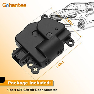 604-029 HVAC Heater Air Blend Door Actuator Replaces # 68018109AA 604029 Replacement for Chrysler 200 Cirrus Aspen Sebring Dodge Avenger Caliber Durango Journey Patriot Compass Wrangler Ram ProMaster