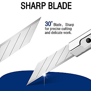 WRAPXPERT Utility Knife Retractable,30 Degree Snap Off Blade 9MM,Sharp Box Cutter Knife，Pack of 3