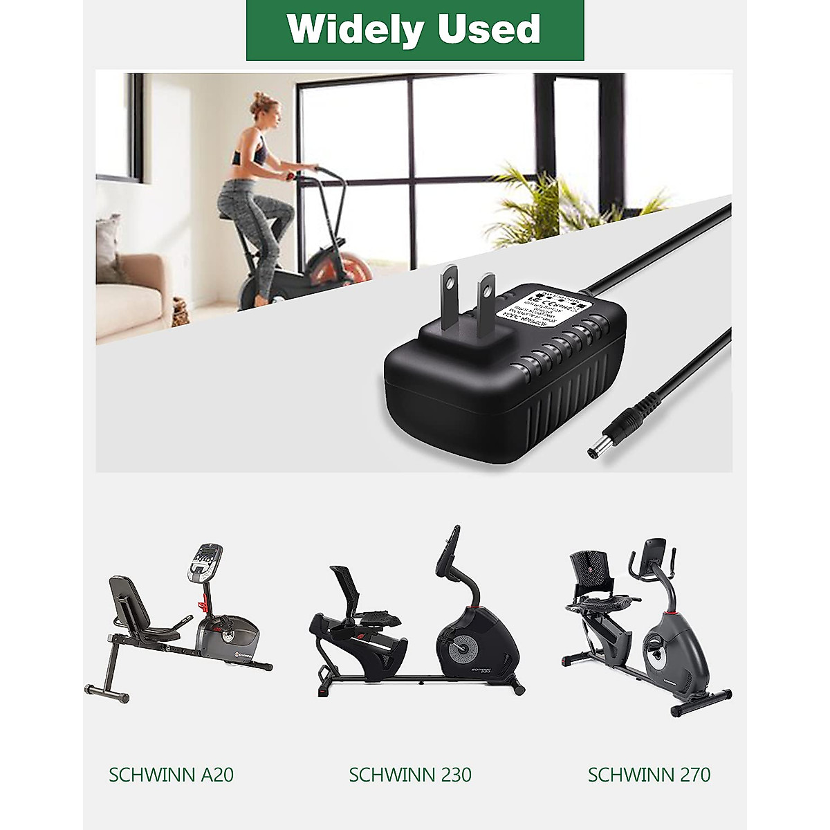 JOVNO 9V 2A Adapter for Schwinn 430 420 270 240 A10 A20 A40 Bike Exercise Elliptical Recumbent Upright Trainer, Crosley Cruiser Portable Turntable Record Player CR8005A I II III Series