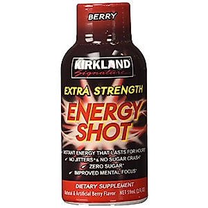 Kirkland Signature Extra Strength Energy Shot Berry, Pomeganate and Grape, 2 oz, 48 Count