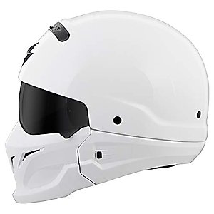 ScorpionEXO Covert Open Face Half Shell 3/4 Mode Motorcycle Helmet Dot Approved Solid Adult Unisex (Gloss White - Medium)