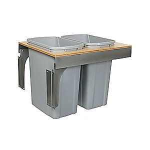 17.5 in. x 17.5 in. x 23.19 in. In Cabinet Pull Out Top Mount Soft Close Trash Can