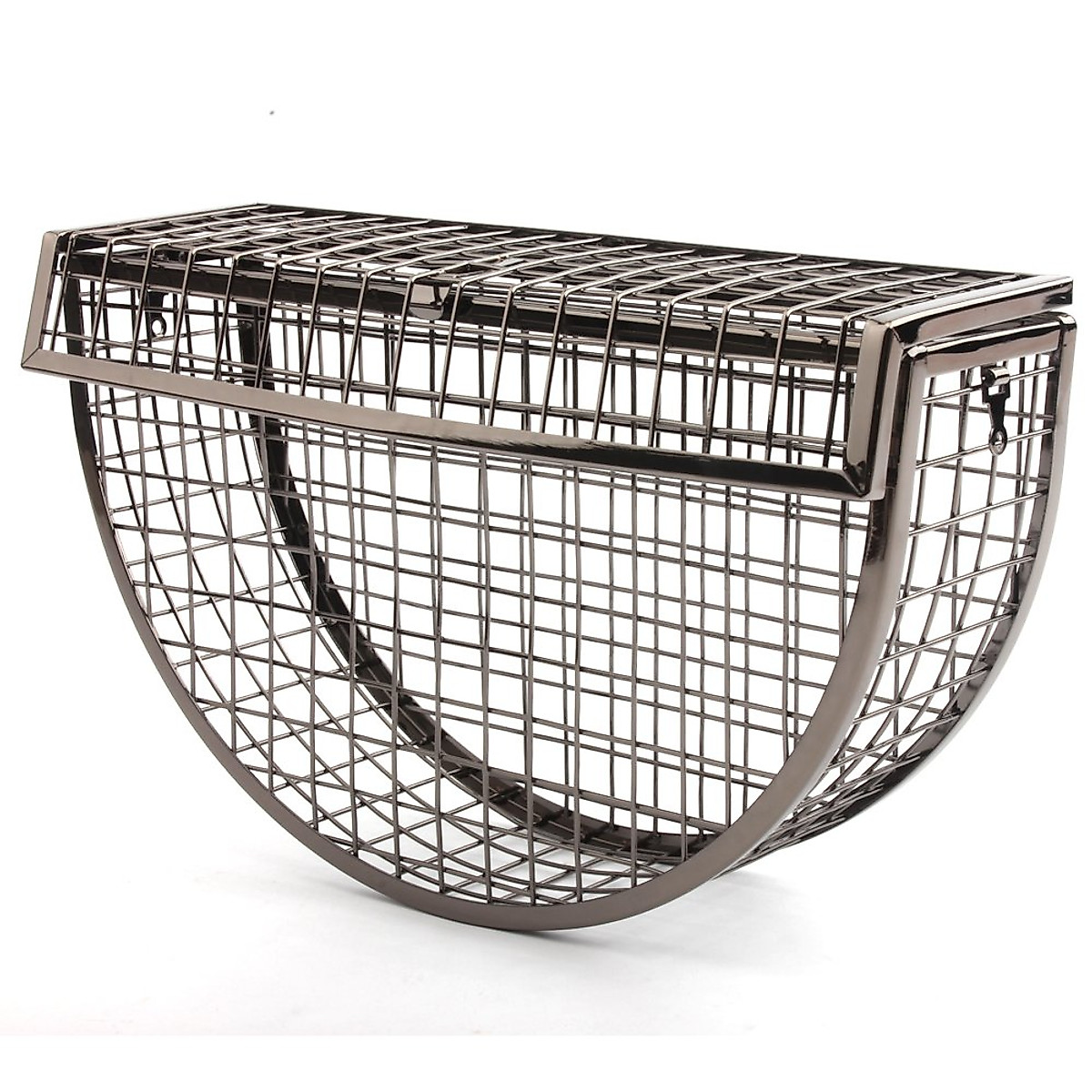 LETODE Women's Personality Features Semicircular Geometric Evening Bag Shoulder Horizontal Bag, Clutch Cage Bag (GUN 02)