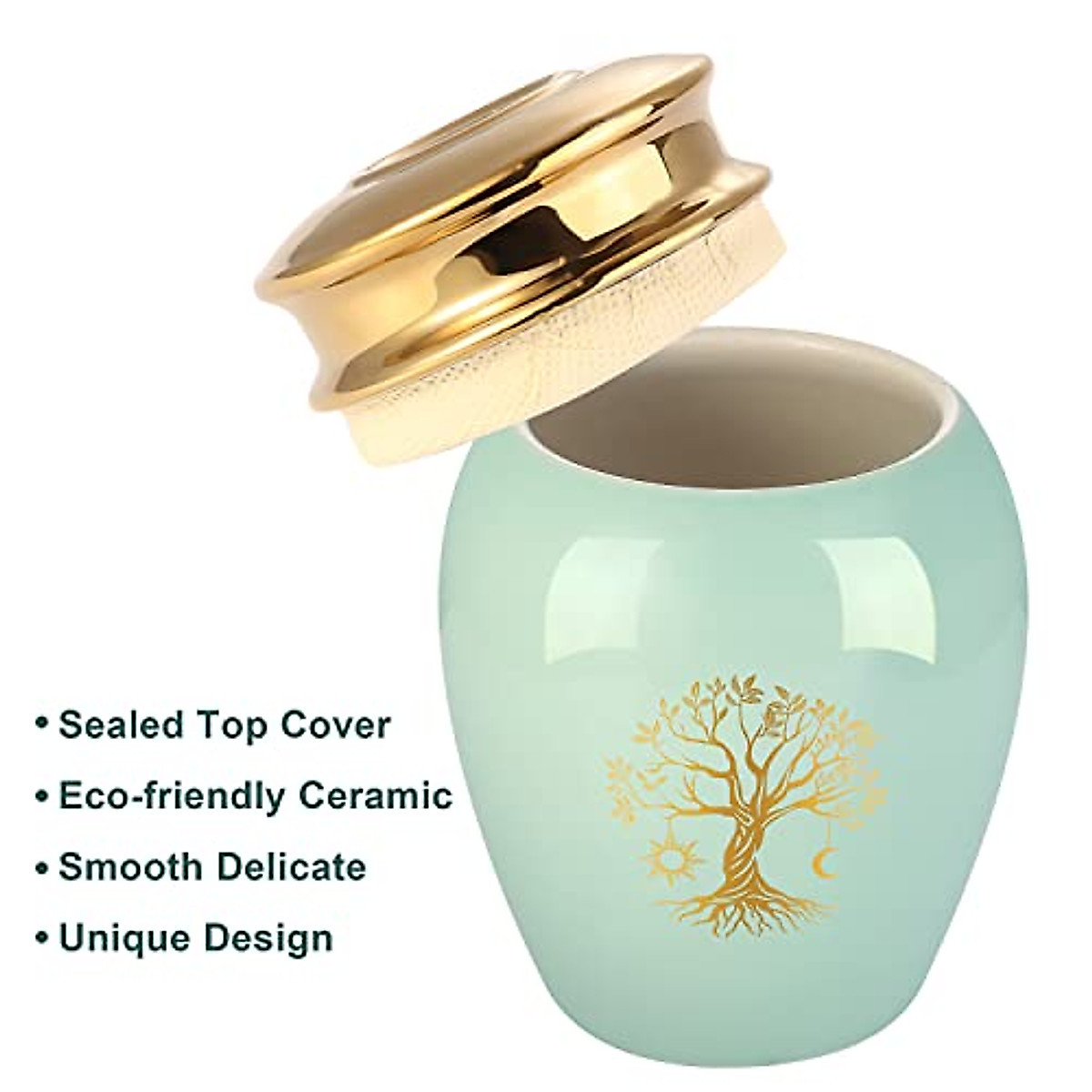 DGDCDV Human Ashes Keepsakes Urn 24 Cubic Inches, Small Ceramic Urns for Human Ashes, Tree of Life Cremation Urn, Urns for Sharing Adult Ashes, Pet Cat and Dog Urn, Adult Funeral Urn