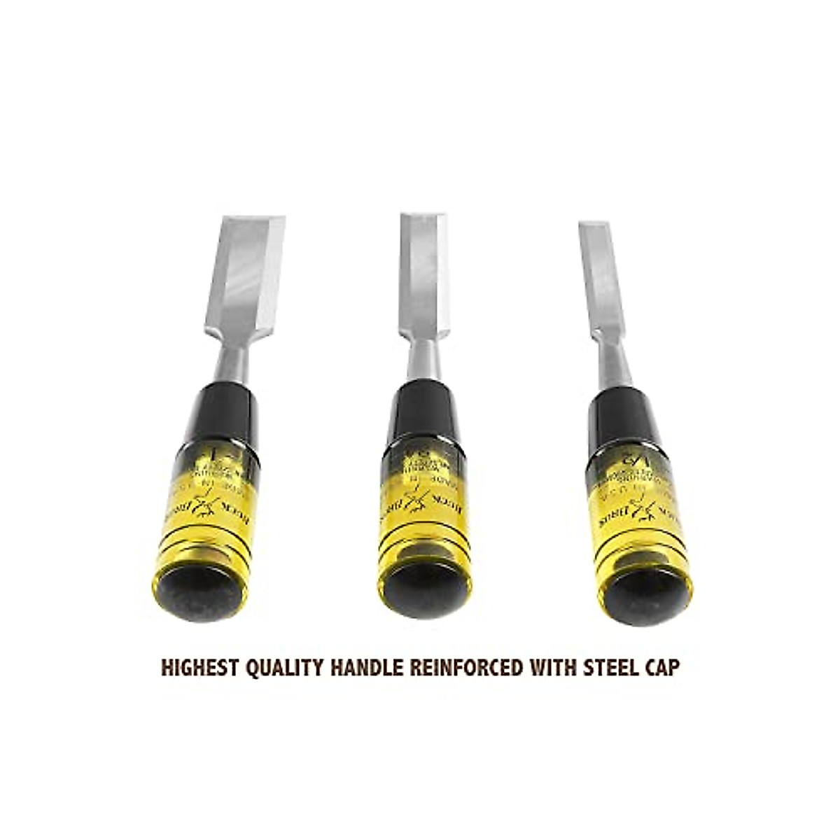 Buck Brothers 1201030 3-Piece Professional Wood Chisel Set, Woodwork Chisel, For Woodworkers Tool Set, For Wood Chisel Sets, Carpentry Tools