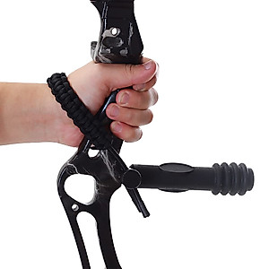 SOPOGER Archery Bow Wrist Sling Adjustable Hunting Wrist Strap Braided for Compound Bow Target Shooting Accessories (Black)