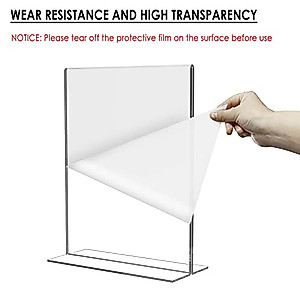 Relx Acrylic Sign Holder 8.5 x 11, Plastic Frame Flyer Holder, Double Frames Clear Acrylic Display Stand for Store, Restaurant (6 Pack)