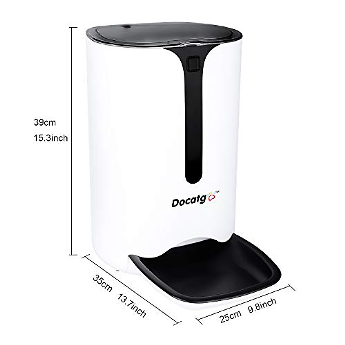 Aeiniwer Docatgo Automatic Cat Dog Food Dispenser Feeder for Small Pets with Distribution Alarms, Portion Control, Voice Recorder and Programmable Timer for up to 4 Meals per Day
