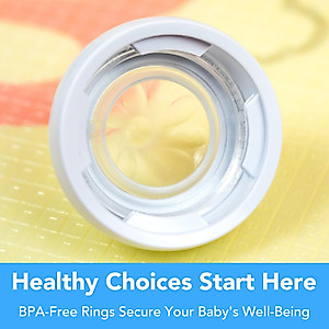 Premium Replacement Baby Bottle Nipple Rings for Philips Avent Bottle, Compatible Screw Bottle Collars for Avent Natural Plastic and Glass Bottles, BPA-Free, Secure Latch, Baby-Safe, 4-Pack