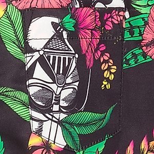 STAR WARS Darth Vader Stormtrooper Big Boys Hawaiian Button Down Shirt Black 14-16