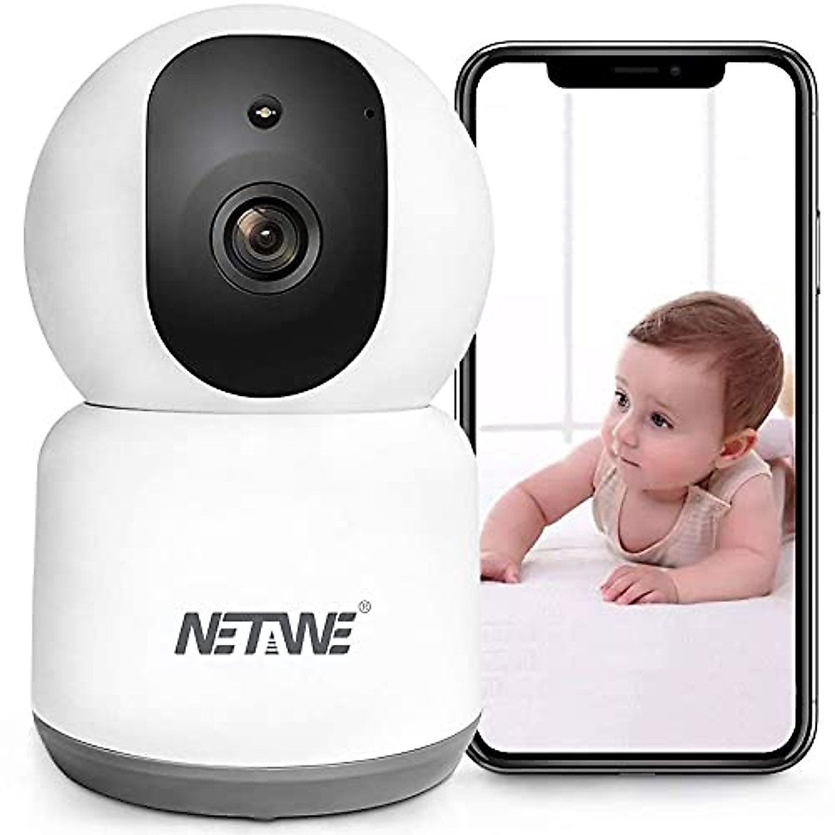 Netwe 4MP Security Camera WiFi IP Camera Dual Band 5Ghz/2.4Ghz Indoor Home Wireless Camera for Dog Pet Baby Nanny Monitor Camera Cam Night Vision Tow Way Audio Motion Human Detection SD Recording