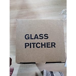 Luvan Glass Pitcher, 68oz Water Pitcher with Lid and Spout, Wide-Mouth Iced Tea Pitcher, Easy Clean High Heat Resistant Borosilicate Glass Jug for Juice, Milk, Cold or Hot Beverages ( 2.0L)