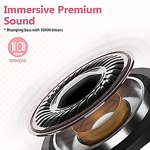 MURPISO Wireless Earbuds, Active Noise Cancelling Bluetooth5.2 Deep Bass Headphones with 4 Mics, 35 Hours Playtime, IPX6 Waterproof Earphones, in-Ear Bluetooth Earbuds for iPhone Android Pink