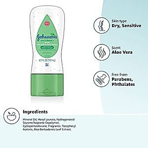 Johnson's Baby Oil Gel with Aloe Vera & Vitamin E, Hypoallergenic Baby Skin Care, 6.5 fl. oz