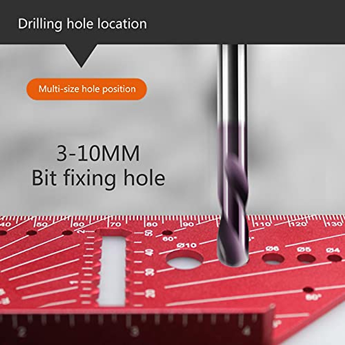 Professional Mitre Ruler with Clear Scale Angle/Drilling Locator Mitre Measuring Gauge Easy Operation Woodworking Measuring Gauge Ruler Line Drawing Device Mitre Measuring Measure Tool