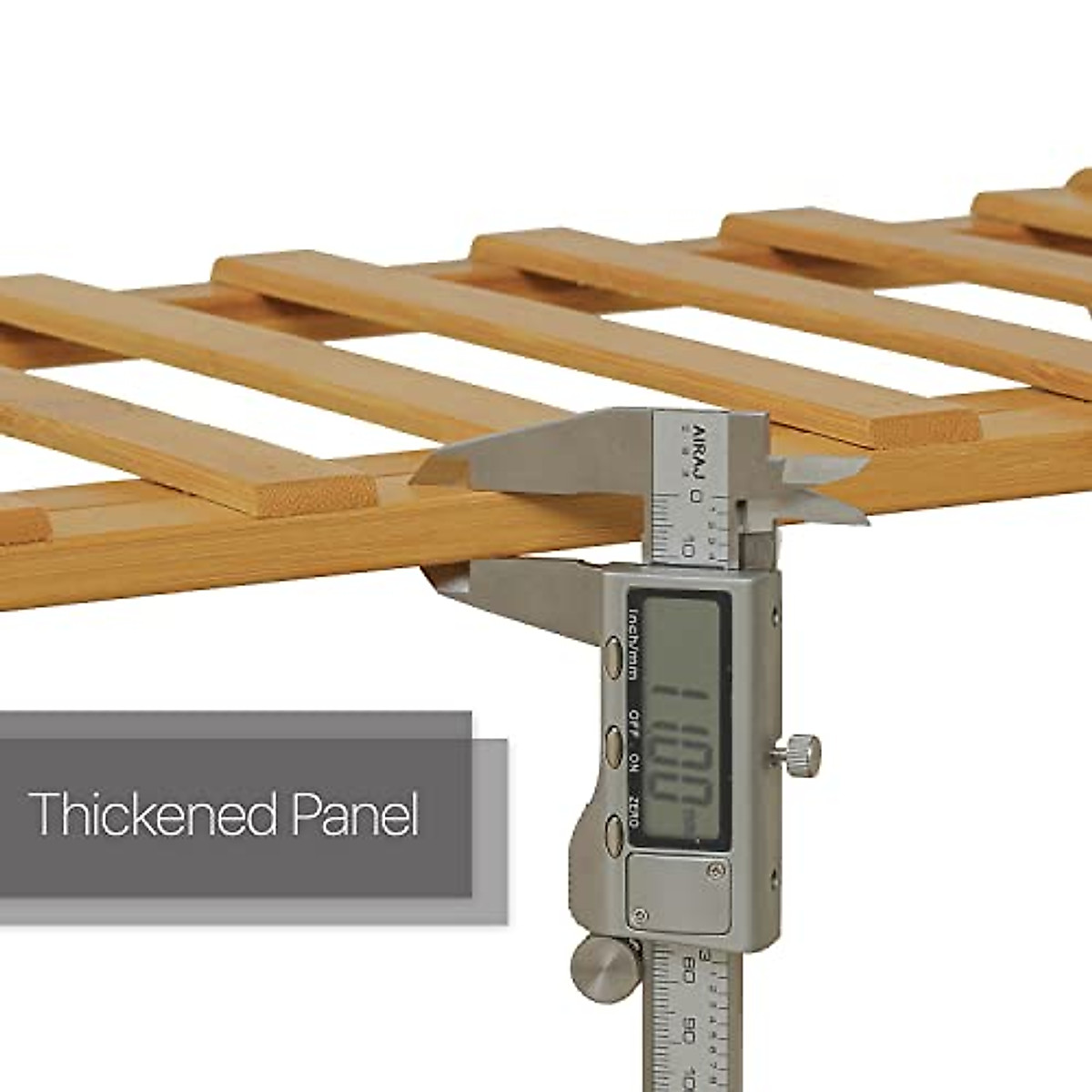 MoNiBloom Bamboo 5-Tier Wide Shoe Organizer Shelf, Stackable Shoes Shelf Storage Organize Installation-Free for Entryway, Hallway, Bedroom, Natural