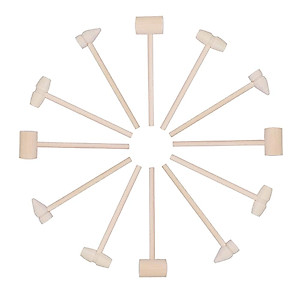 30 Pcs Mini Wooden Hammers,Wood Crab Lobster Mallets Pounding Toy Cracking Seafood Chocolate Beating Gavel Toys for Kids