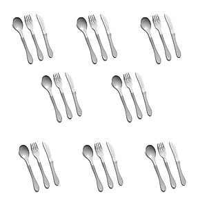 KNORK Eco 24 Piece (Fork, Knife, Spoon) Plant Based CutleryBamboo Reusable Flatware Set, Gray