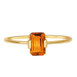 YoTreasure Natural Healing Stone Citrine Ring 14K Yellow Gold Women Jewelry