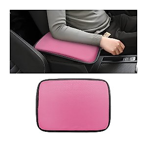 AUCELI Car Center Console Cover, Auto Armrest Protector Pad, Carbon Fiber PU Leather Seat Box Cover, Waterproof Middle Consoles Cushion for Arm Rest, Car Accessories for Truck SUV