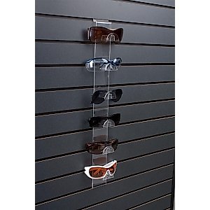 Displays2go QESLWST6PN Slatwall Sunglasses Rack Clear Acrylic Glasses Display Holders (Set of 5)