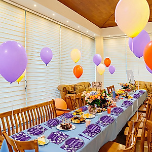 96 Pcs Purple Birthday Party Supplies Paper Plates Napkins Purple Silver Happy Birthday Tableware Set Dinner Dessert Table Decorations Favors for Women Girls Serves 24