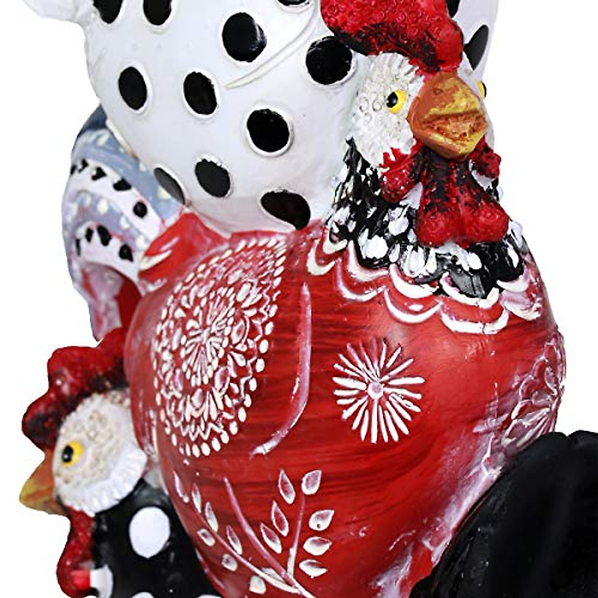 Exhart Stacked Hens Garden Statue, Durable Hand Painted Resin, Cute Farm Garden Décor, 7.5"x4"x12.5"