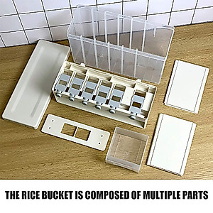 WAQIA Wall Mounted Food Dispenser,Whole Grains Rice Bucket,Large Capacity 6-Grid Storage Dry Food Dispenser, Dry Food Fruit Storage Box For Home and Kitchen