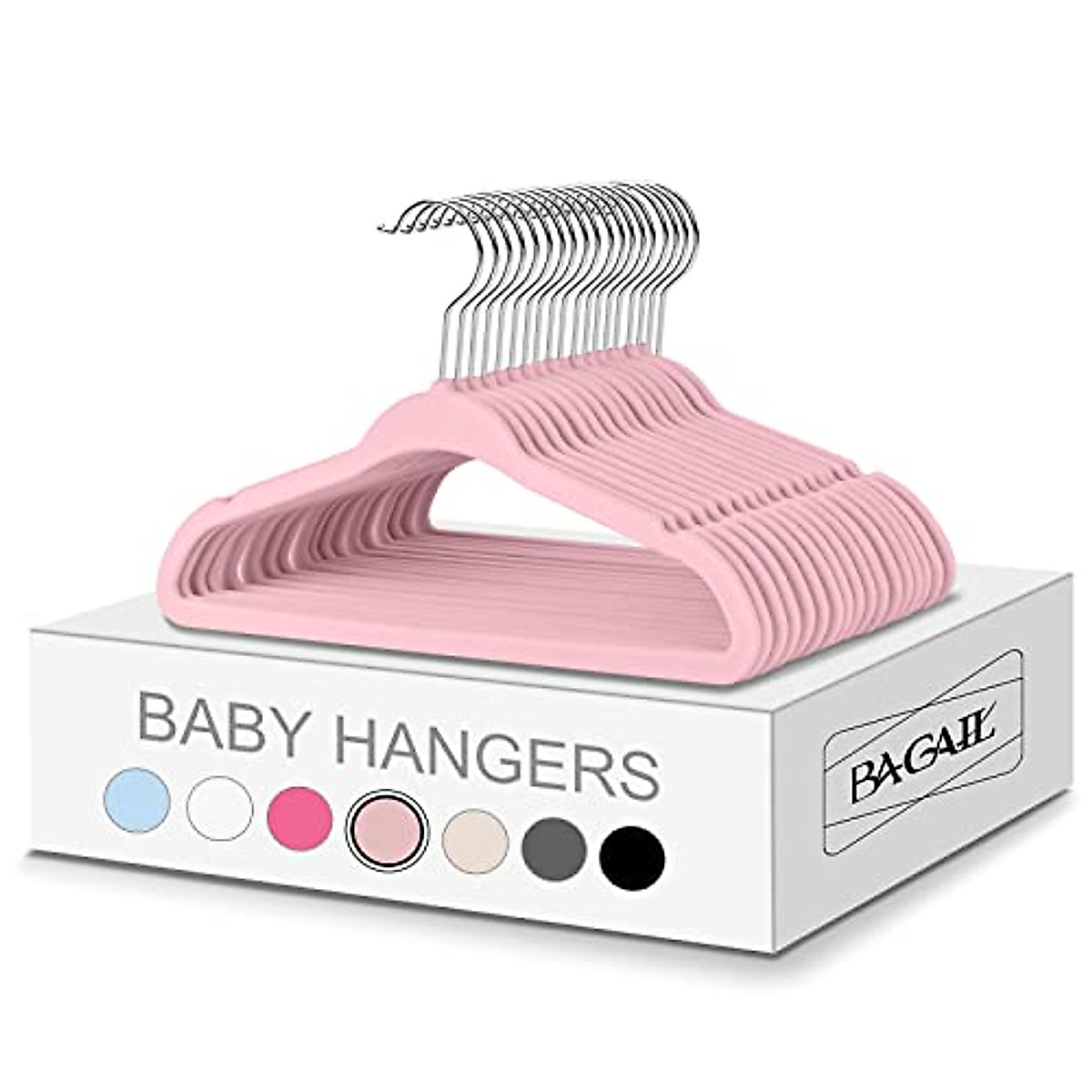 BAGAIL Pack of 100 Velvet Hangers (50 Pink & 50 BlushPink