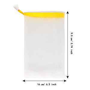 Trounistro 60 Pack Exfoliating Mesh Soap Bag Double Layer Thicken Soap Bag Mesh Soap Saver Bags with Drawstring for Bath & Shower Use, 10 Colors