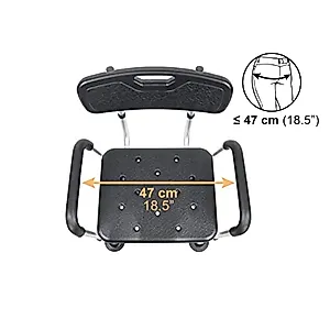 Pepe - Shower Chair for Inside Shower with Arms, Adjustable Shower Seats for Elderly, Shower Chair for Bathtub, Bath Seats for Adults, Black Shower Stool for Seniors, Free Assembly