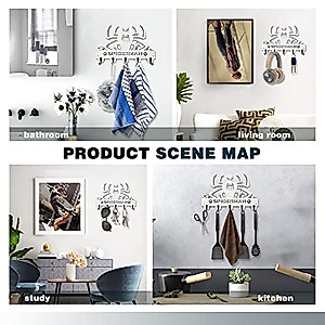 Key Holder for Wall Self Adhesive, Key Hook for Wall with 5 Hooks, Spider Design Man Key Hanger for Entryway Hallway - White - Gifts to Man Kids