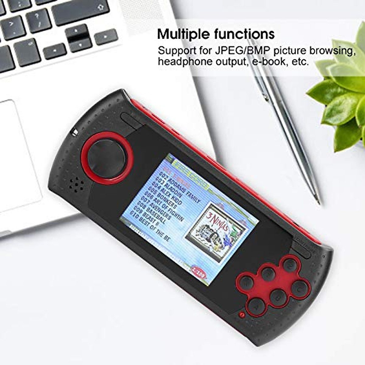Socobeta 100 in 1 Game Controller 1GB Memory Gamepad Handheld with 2.8 Inches Color Screen(red)