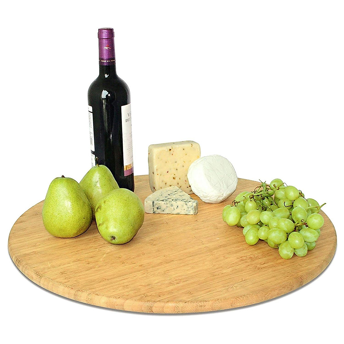 Innovative Living 12" Bamboo Lazy Susan Turntable Cupboard Organizer, Multi Functional Spice Rack for Kitchen Storage, Revolving Condiment Holder, Non-Slip Storage